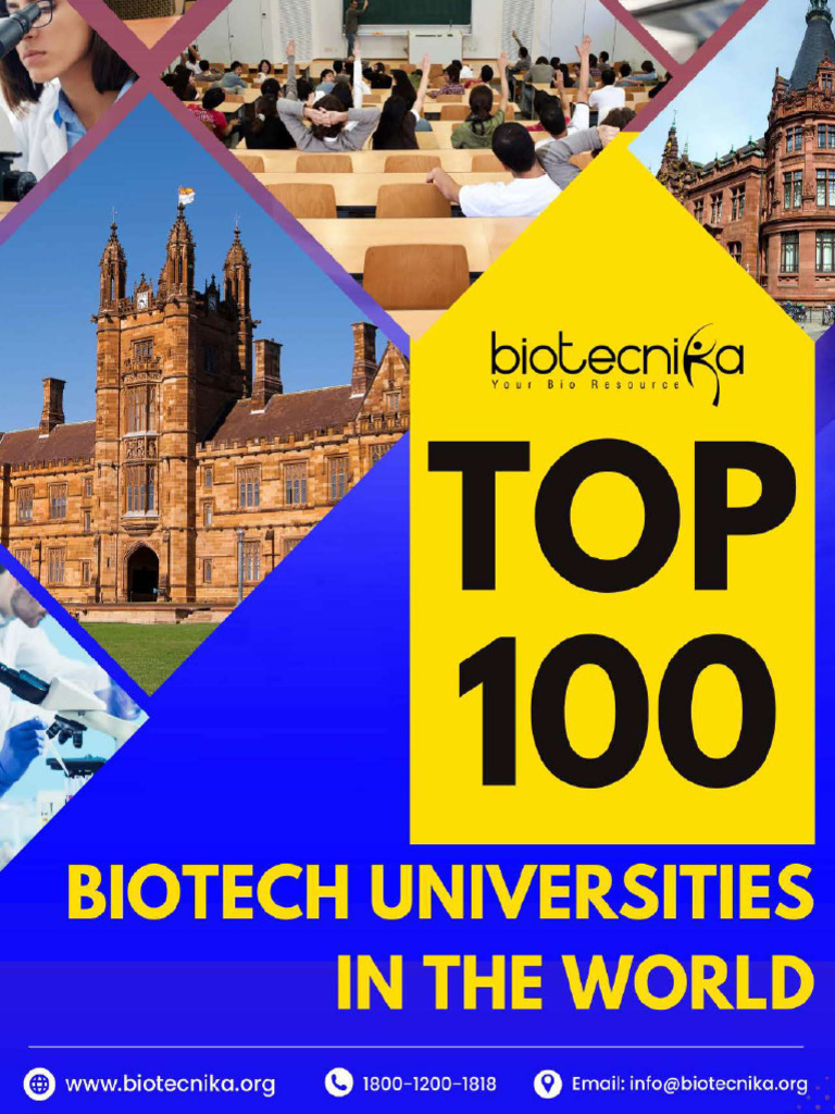 Top 100 Biotech Universities Worldwide | PDF | Cost Of Living ...