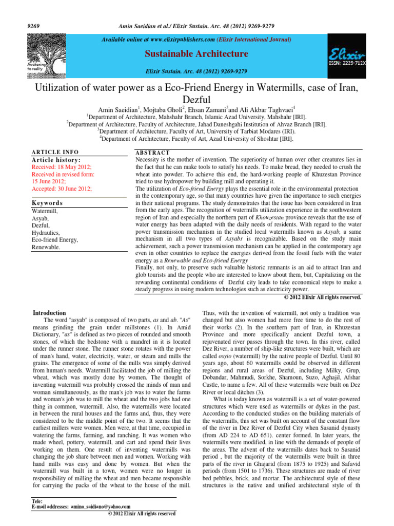 Utilization of Water Power As A Eco Frie | PDF | River | Gear