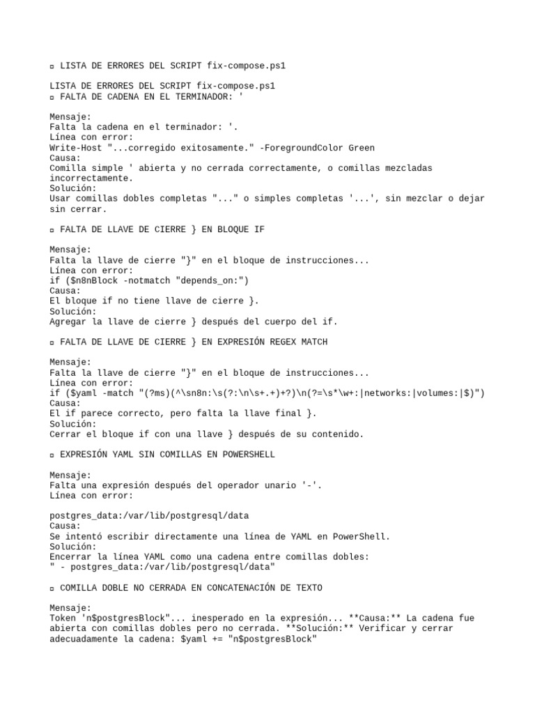 Powershell Script Errores | PDF | Programación de computadoras | Informática