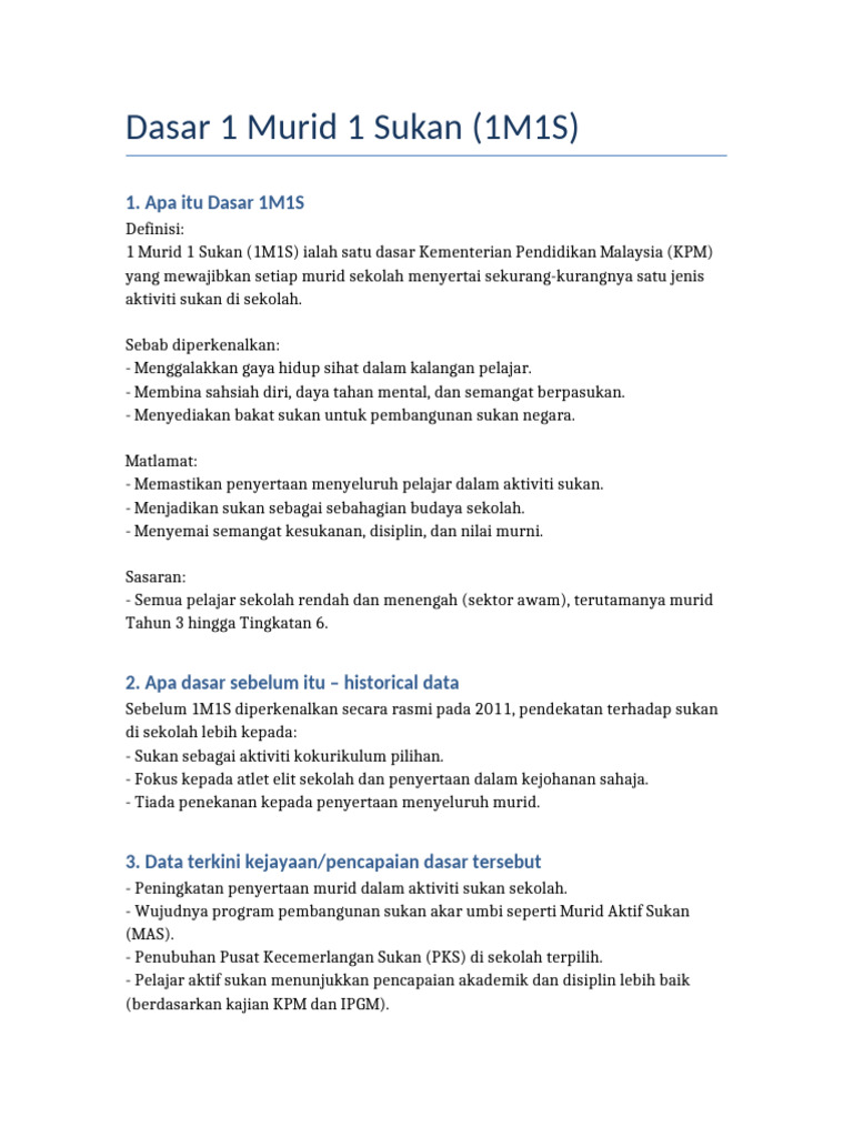 Dasar 1M1S | PDF