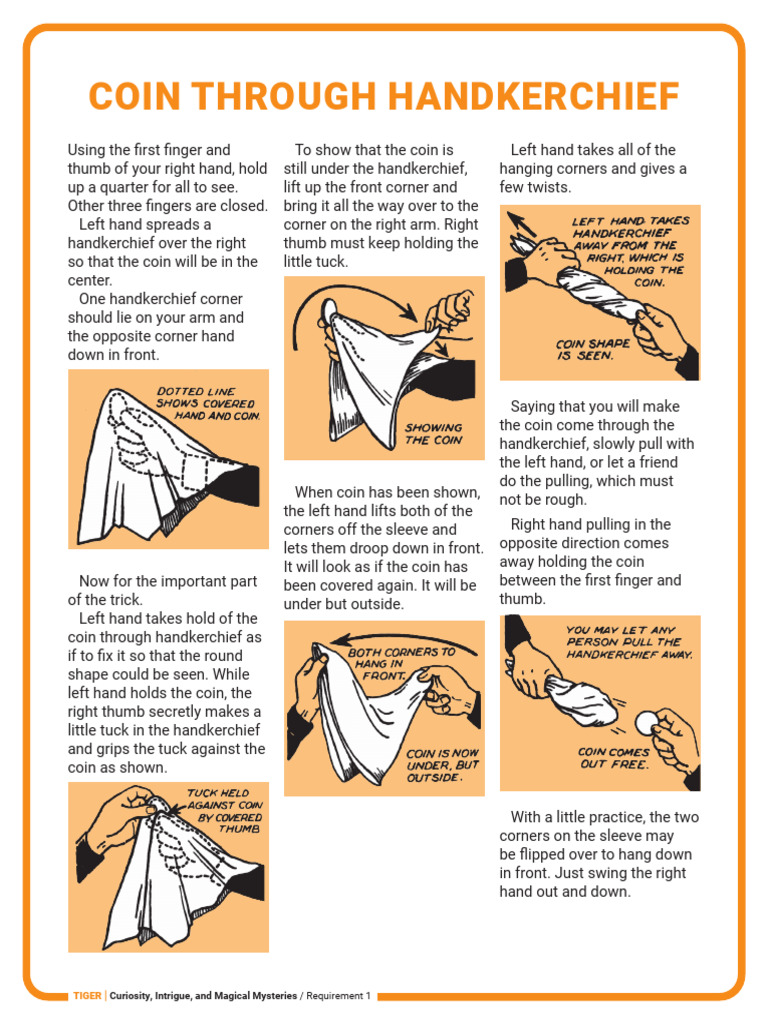 Tiger Magic 1 Coin Through Neckerchief | PDF | Hand