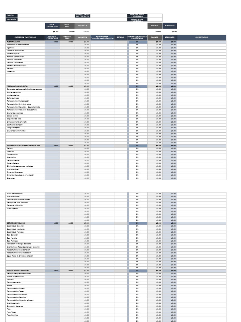 IC Construction Project Cost Tracking Spreadsheet 27739 - ES | PDF