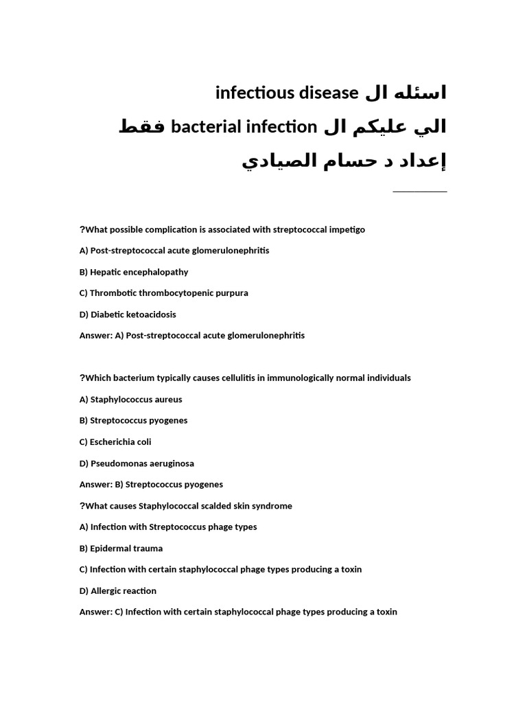 Bacterial Infection New DR Hussam | PDF | Foodborne Illness ...