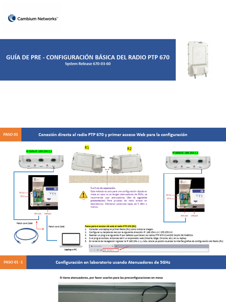 Guia de Pre-configuracion del PTP 670 Cambium Networks V1.0 | PDF ...