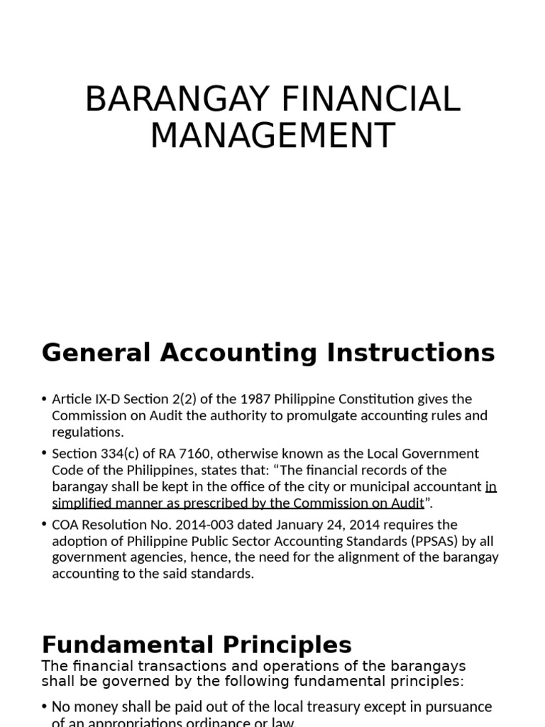 Barangay Financial Management Guide | PDF | Expense | Depreciation