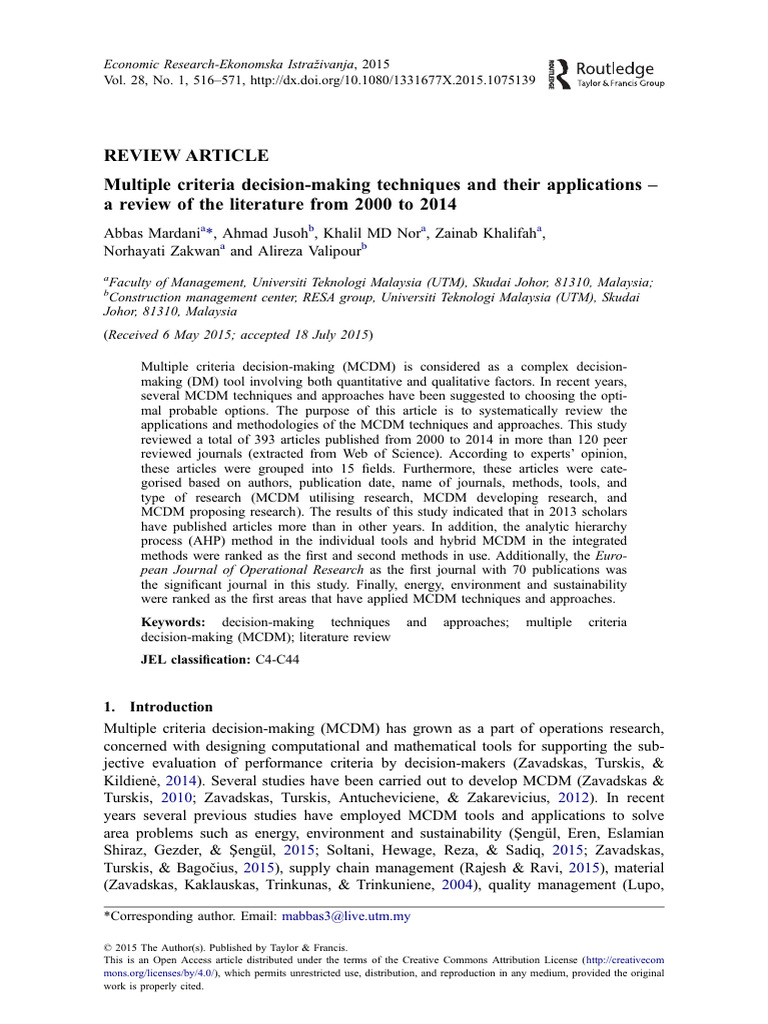 2015 - Multiple Criteria Decision-Making Techniques and their Applications_ - Mardani, A., Jusoh ...
