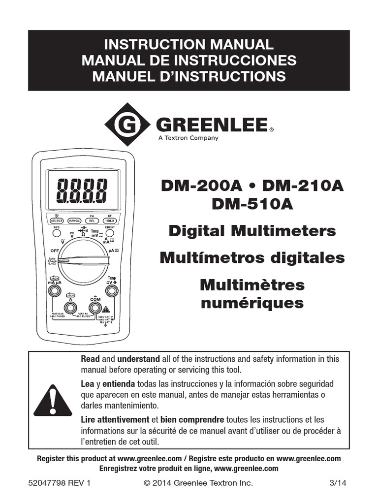 Digital Multimeters DM-200A, DM-210A, DM-510A | PDF | Root Mean Square ...