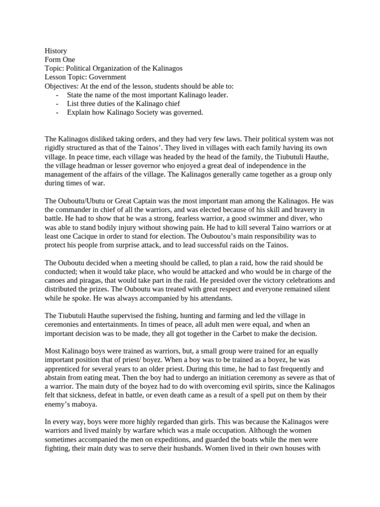 Government of The Kalinagos | PDF