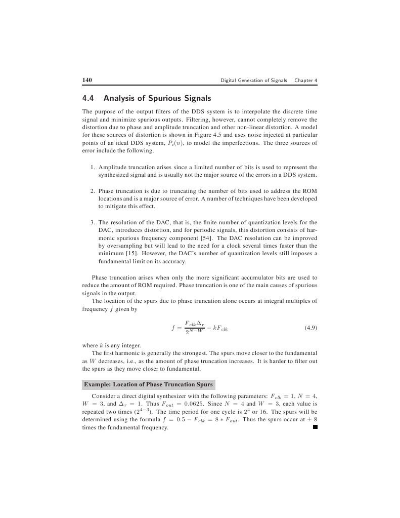 Spurious Signal Analysis in DDS Systems | PDF