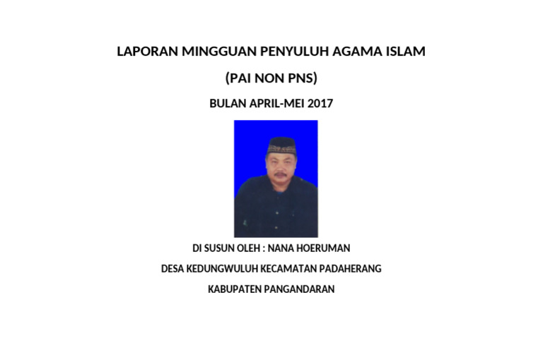 Laporan Mingguan Penyuluh Agama Islam | PDF