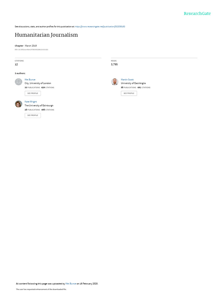 HumanitarianJournalismORECommunication | PDF | News | Journalism