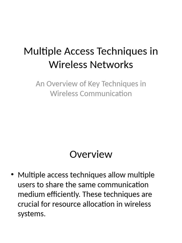 Multiple Access Techniques Expanded Pdf Channel Access Method Radio