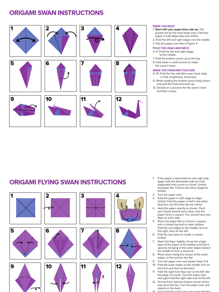 Step-by-Step Origami Swan Instructions | PDF | Origami