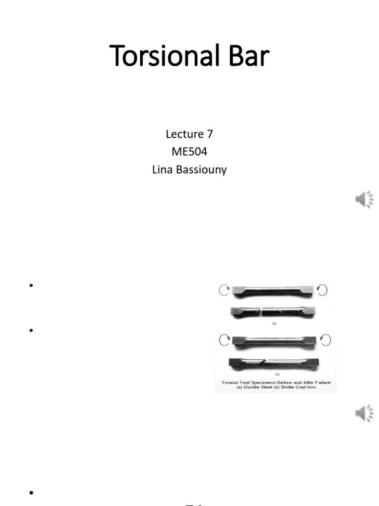 LEC 7 Torsional Bar | PDF | Stiffness | Physical Sciences