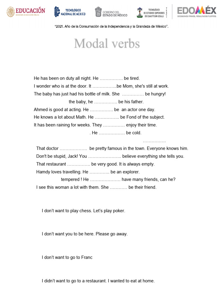 Practice 6 Modal Verbs, Future Tensess | PDF