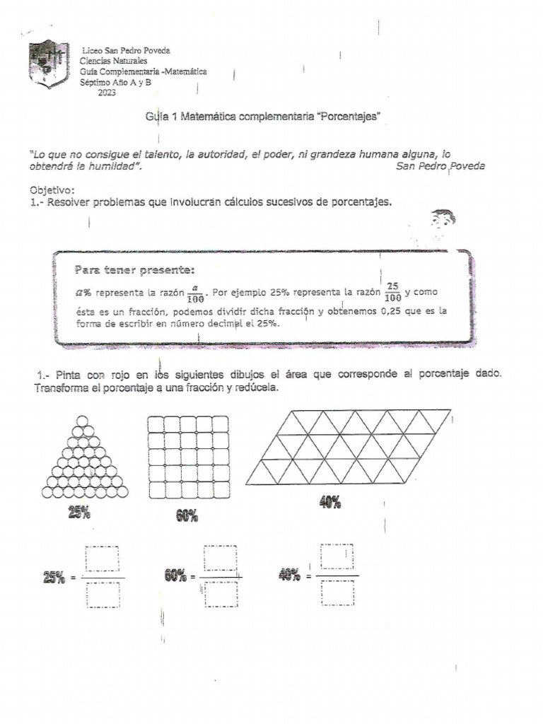 Guia Complementaria Porcentajes | PDF