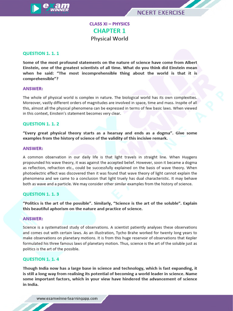 1 Physics Chap 1-20210203161753697897 | PDF | Science | Physics