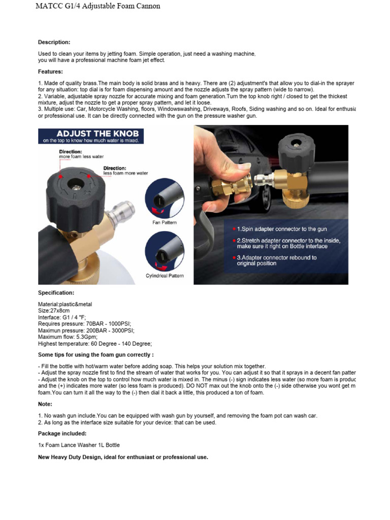 MATCC Foam Cannon | PDF