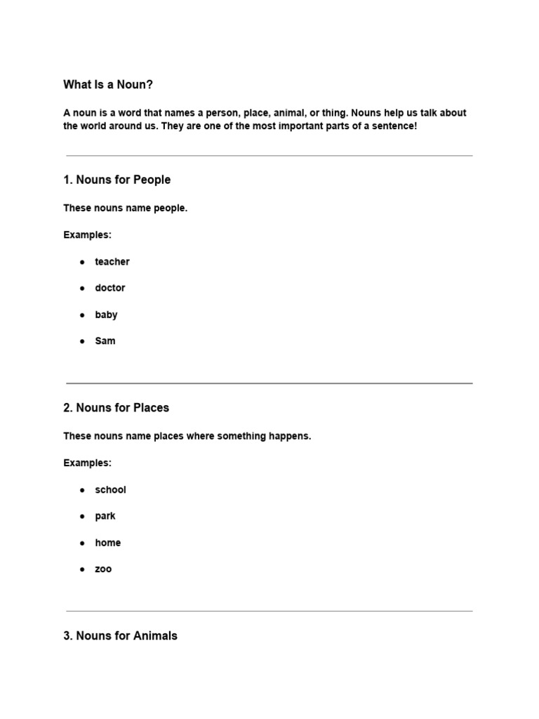 Noun Grade 3 | PDF