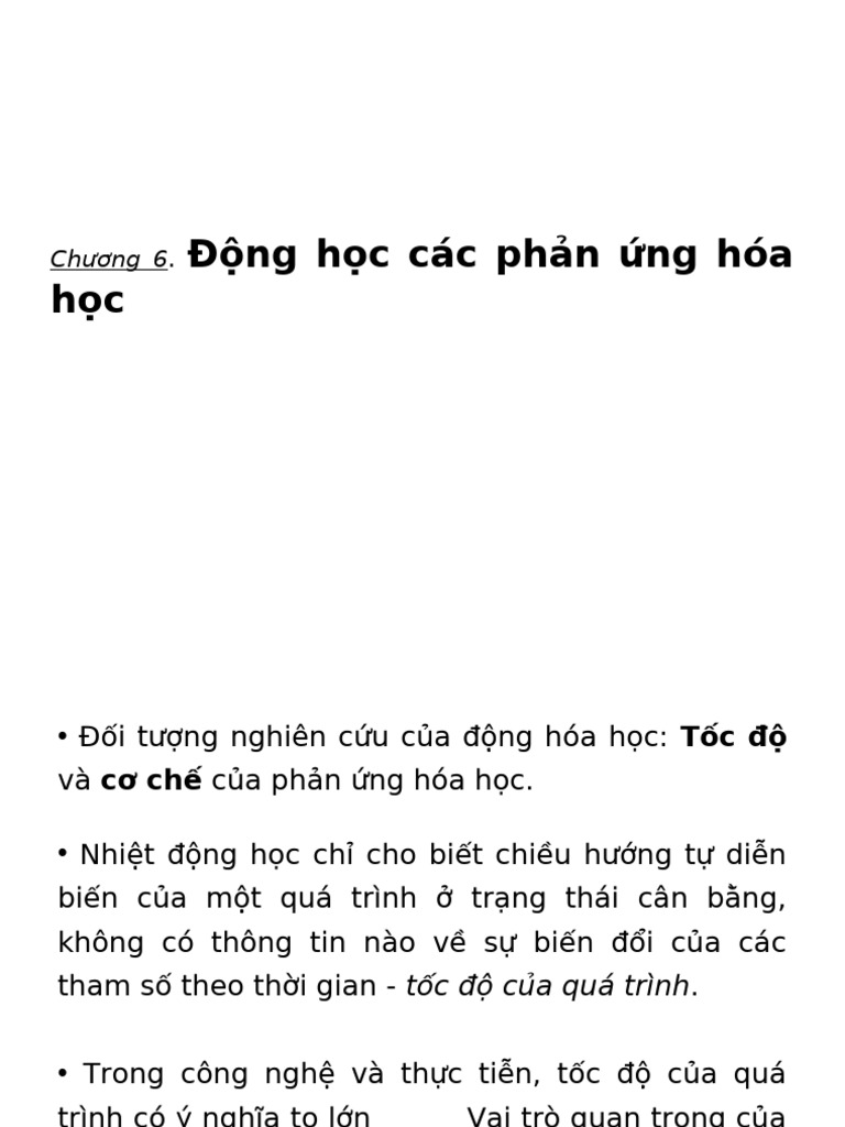 Week 10 & 11_Dong Hoc Cac Phan Ung Hoa Hoc | PDF