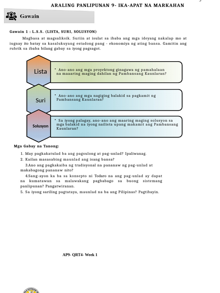 AP 9 Q4 Week 1 | PDF
