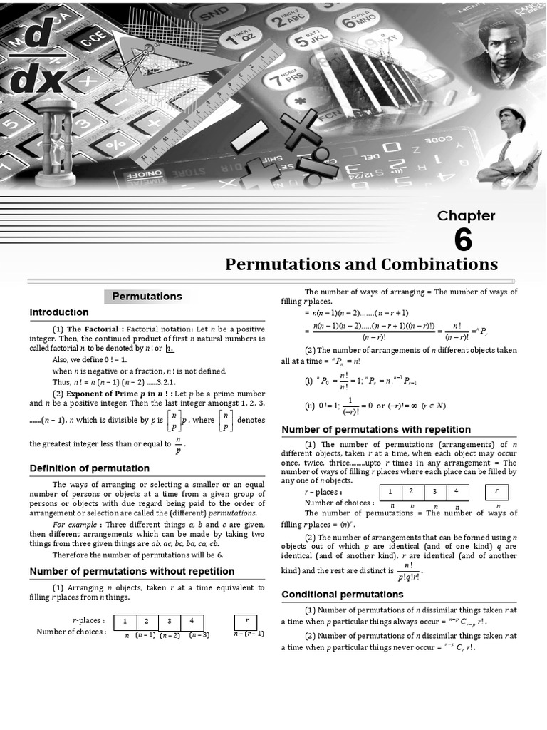 6.0 Permutations and Combinations PDF | PDF | Permutation | Numbers