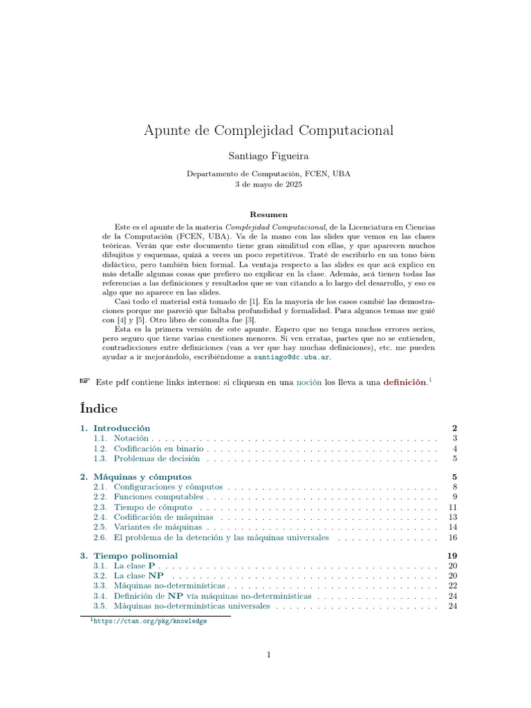 Apunte Complejidad Computacional | PDF | Teoría de la complejidad computacional | Teoría de la ...