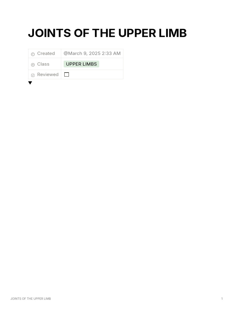 Joints of The Upper Limb-1 | PDF