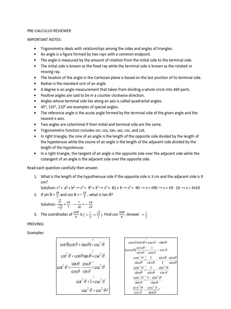 Precal Reviewer | PDF