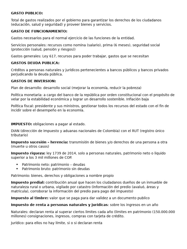 Gasto Publico | PDF | Impuestos | Deuda