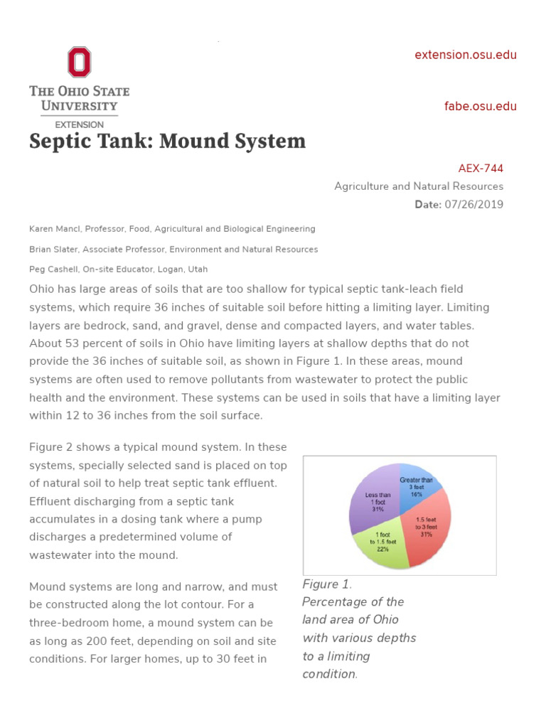 Septic Tank - Mound System - Ohioline | PDF | Septic Tank ...