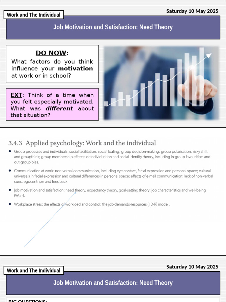 Lesson Slides Need Theory (Job Motivation and Satisfaction) | PDF ...