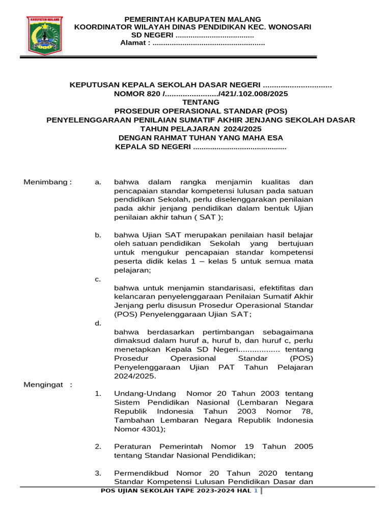 Pos Psaj 2024-2025 | PDF