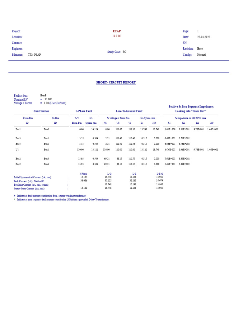 TP2.SI2S - Short-Circuit Report | PDF | Electrical Equipment ...