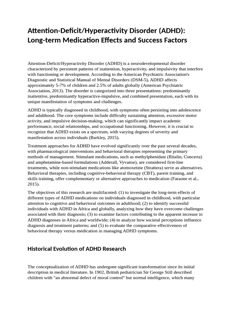 ADHD-Long-term Effects and Success Factors | PDF | Attention Deficit ...