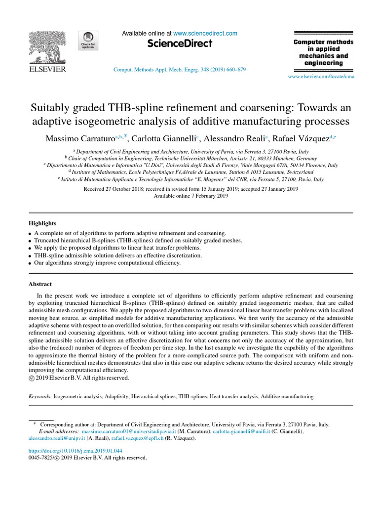 Suitably Graded THB-spline Refinement and Coarsening Towards An Adaptive Isogeometric Analysis ...