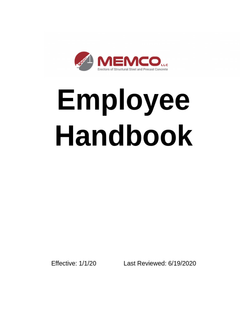 MEMCO LLC EE Handbook Updated 6.19.20 | PDF | Family And Medical Leave Act Of 1993 | Sexual ...