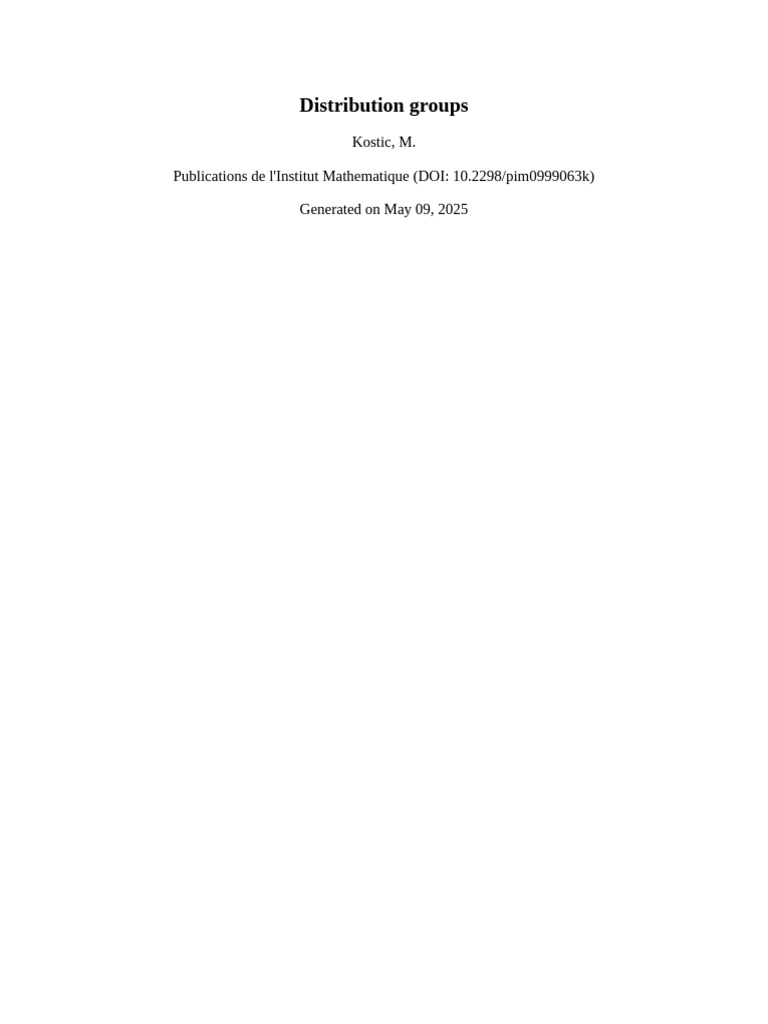 Distribution Groups | PDF