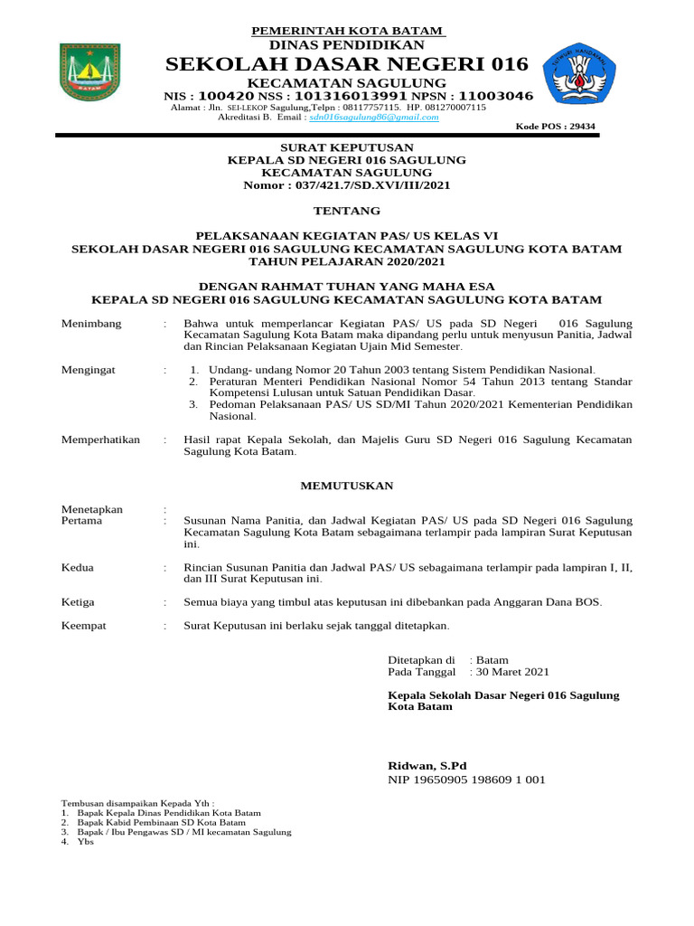 SK Uas Kelas 6 2021 | PDF