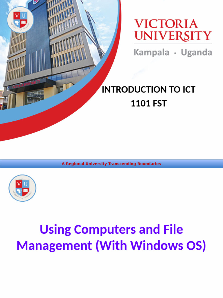 Introduction To Ict 1101 FST: A Regional University Transcending Boundaries | PDF | Operating ...