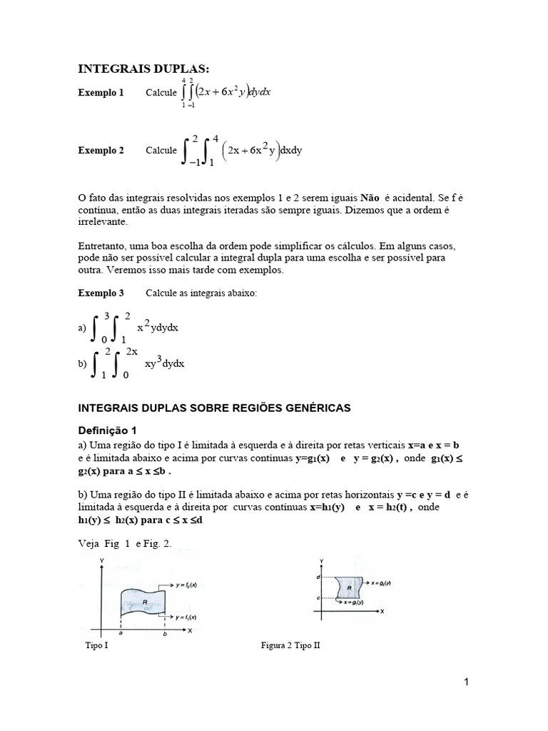 1 - Integrais Duplas e Triplas | PDF | Integrante | Analise matemática