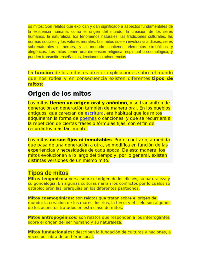 Los Mitos | PDF | Leyendas