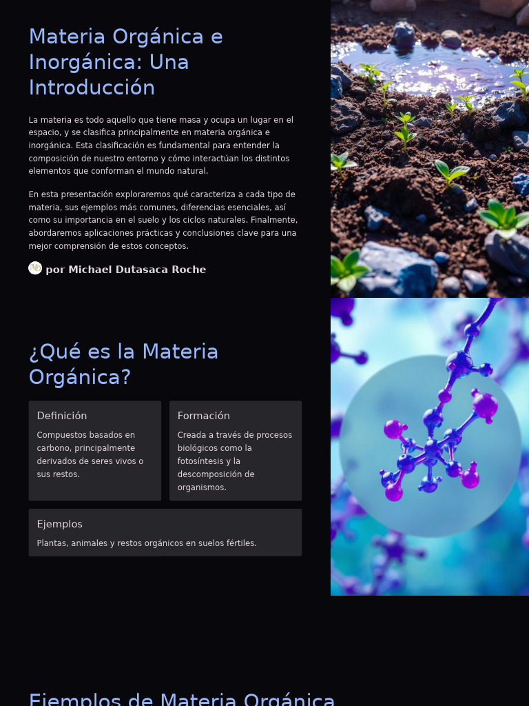 TEMA 1-Materia-Organica-e-Inorganica | PDF | Suelo | Compuesto inorgánico