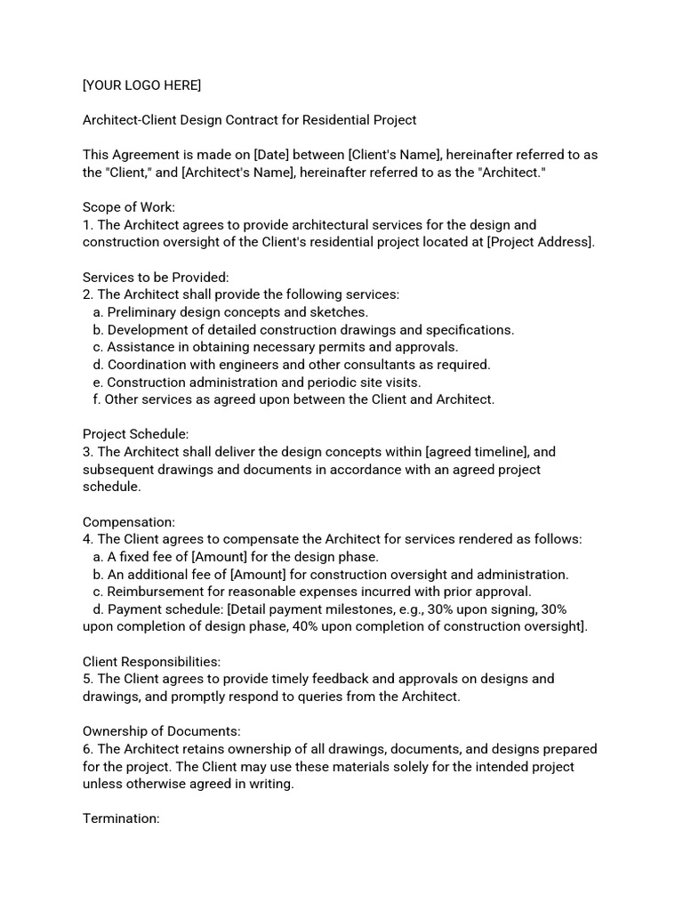 Client-Architect Contract Proposal | PDF | Architect | Private Law