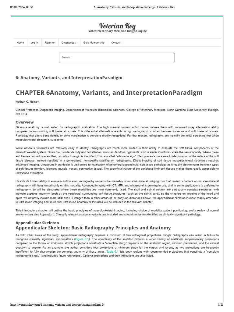 Anatomy, Variants, and InterpretationParadigm - Veterian Key | PDF ...