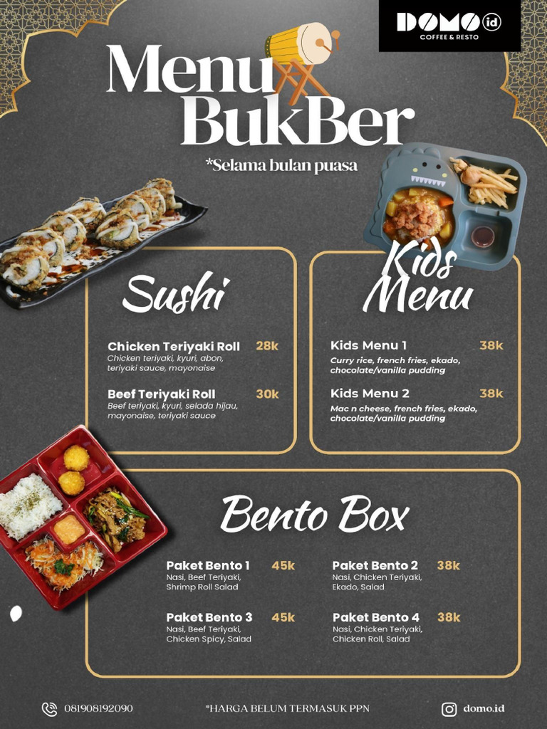 Menu Bukber Domo Kuningan | PDF