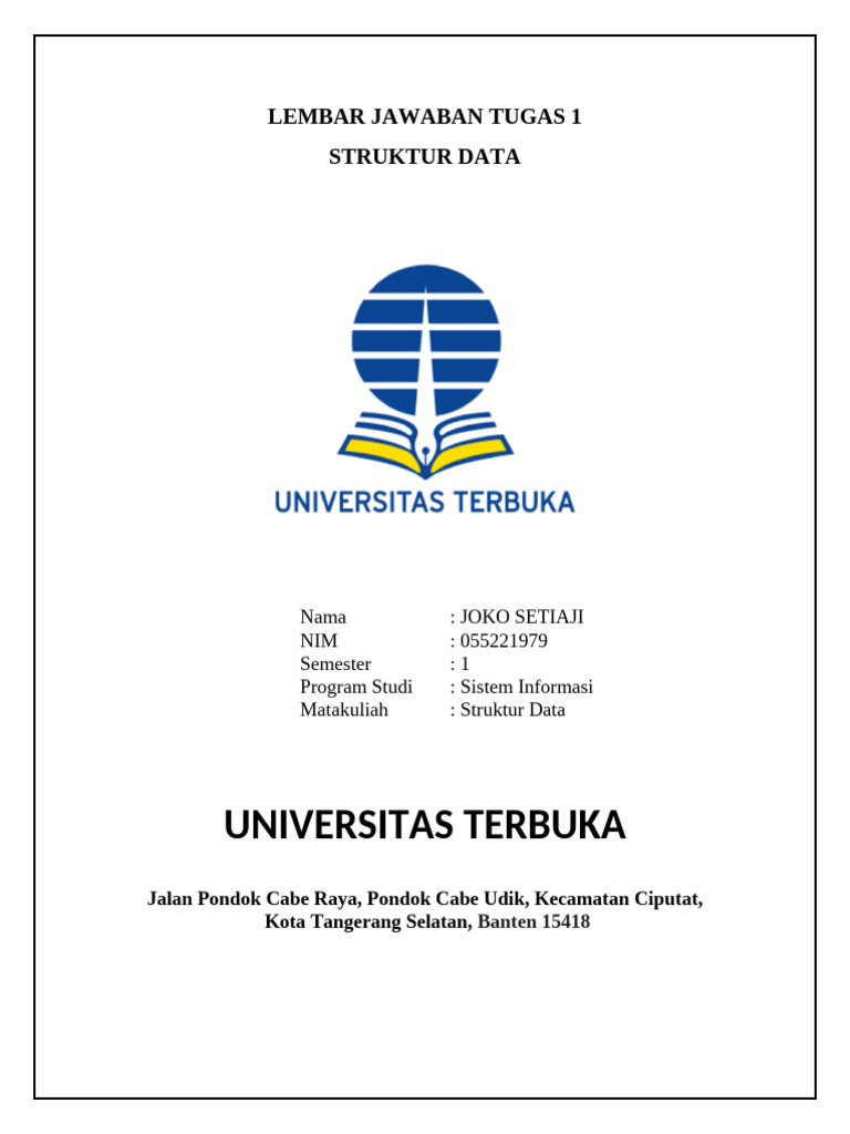 Tugas 1 Struktur Data - Joko Setiaji | PDF