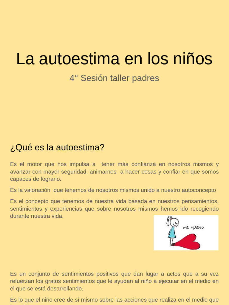 Autoestima en niños: alta y baja | PDF | Autoestima | Familia