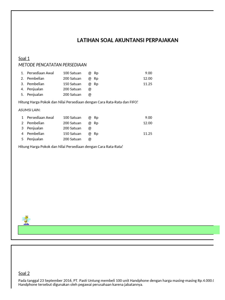 Latihan Soal Akuntansi Pajak 2024 | PDF
