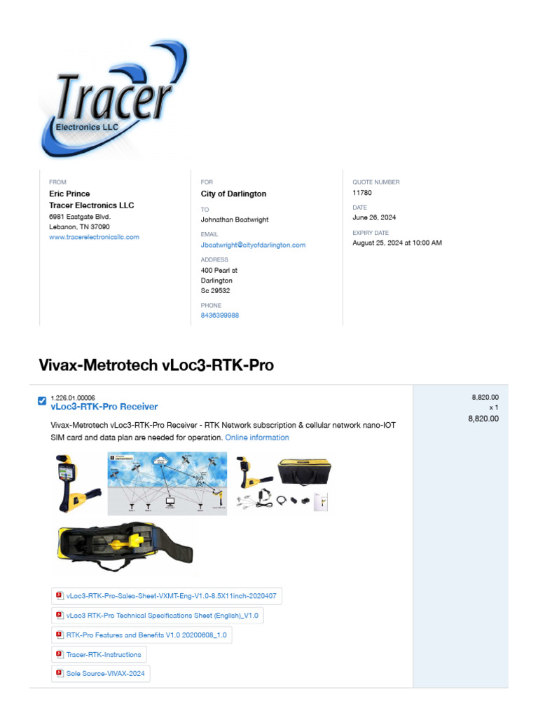 Vivax Metrotech VLoc3 RTK Pro | PDF | Payments